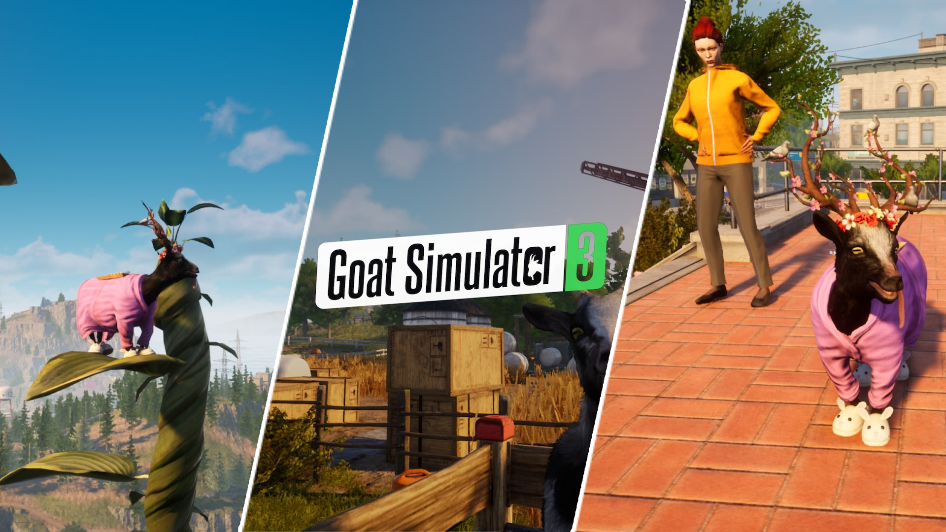 Goat Simulator 3 gameplay reveal shows off the herd wreaking havoc | VG247