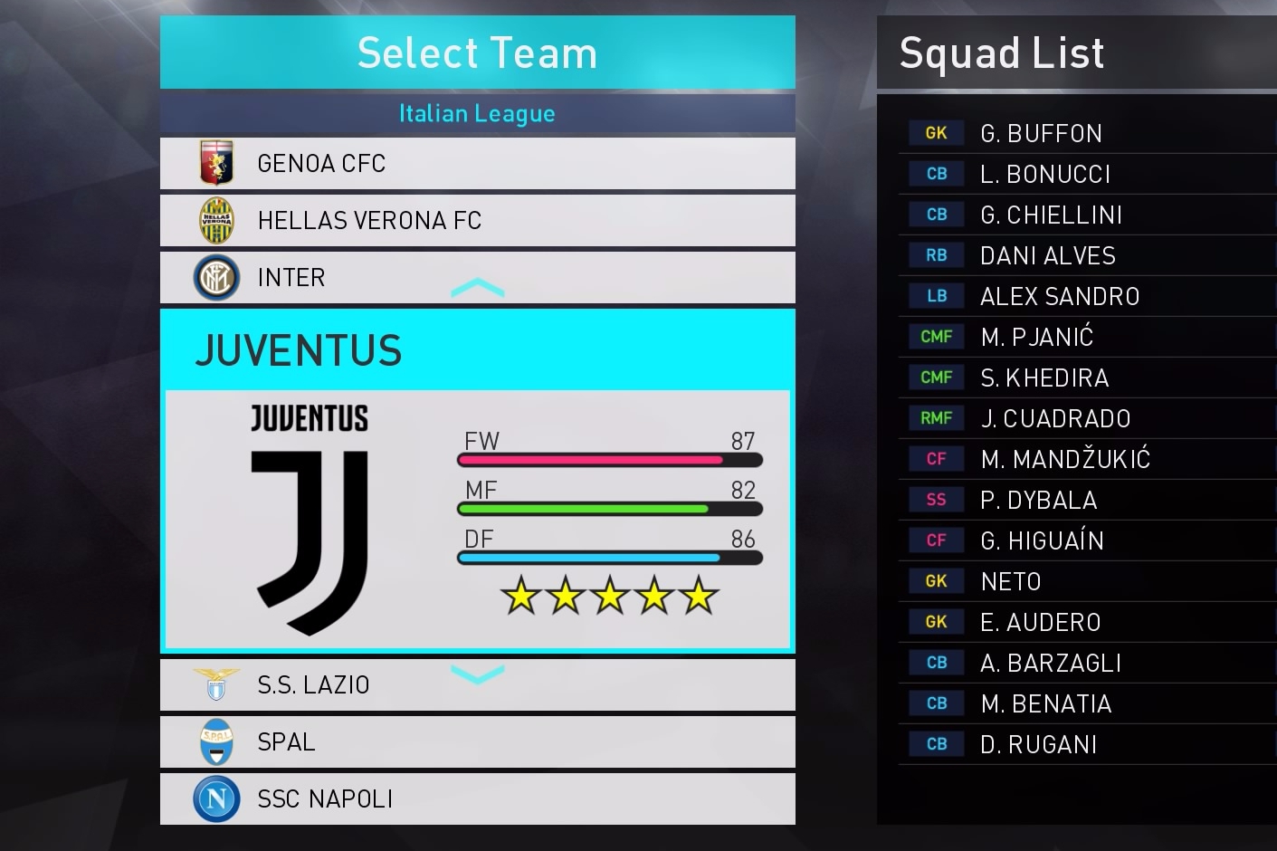 PES 2018 real team names lists - Real Madrid, Bayern Munich, Man Utd ...